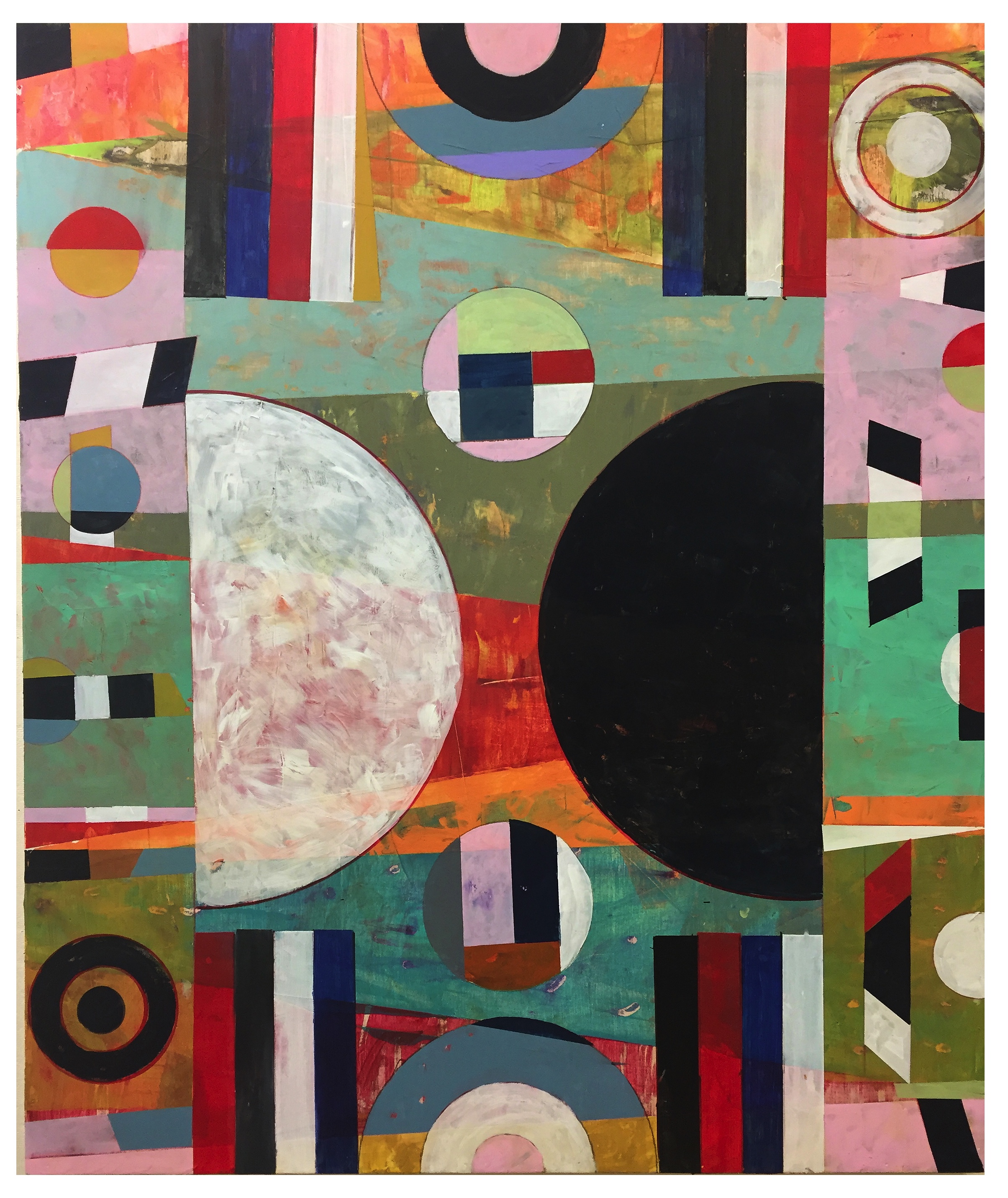 Diego Sanchez, Composition #83 , 2018, Mixed media on panel, 34 x 44 ...